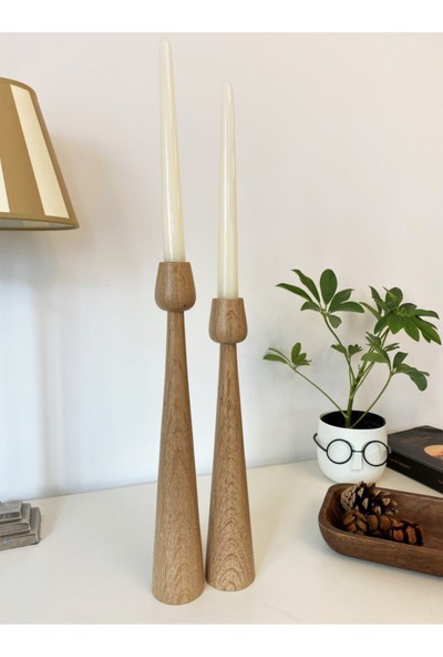 Bukre Ahşap Ceviz Ağacı El Yapımı Mumluk Şamdan 2'li Set Bukre Ahşap Ceviz Ağacı El Yapımı Mumluk Şamdan 2'li Set