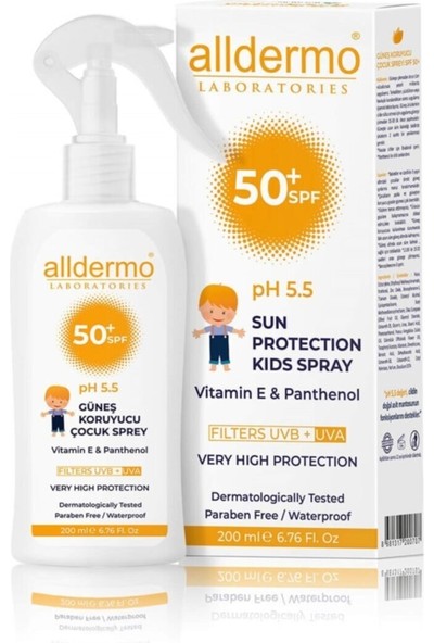 Alldermo 200 ml Güneş Koruyucu Çocuk Sprey 50+Spf