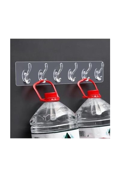 Baypack Silikonlu 6'lı 40X8 cm Şeffaf Güçlü Kendinden Yapışkanlı Kapı Duvar Askısı Baypack Silikonlu 6'lı 40X8 cm Şeffaf Güçlü Kendinden Yapışkanlı Kapı Duvar Askısı