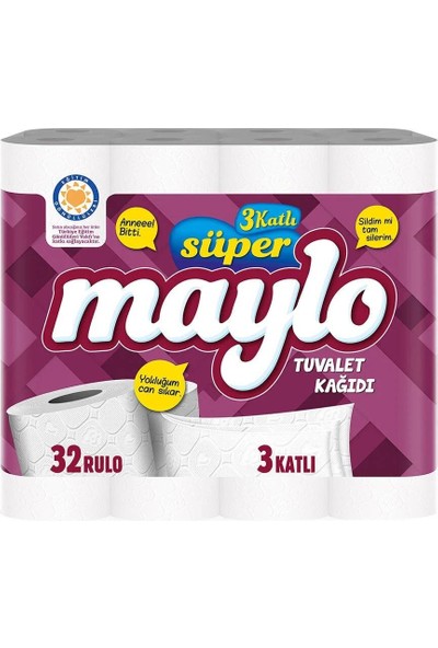 Maylo 3 Katlı Süper Tuvalet Kağıdı - 32 Rulo Maylo 3 Katlı Süper Tuvalet Kağıdı - 32 Rulo
