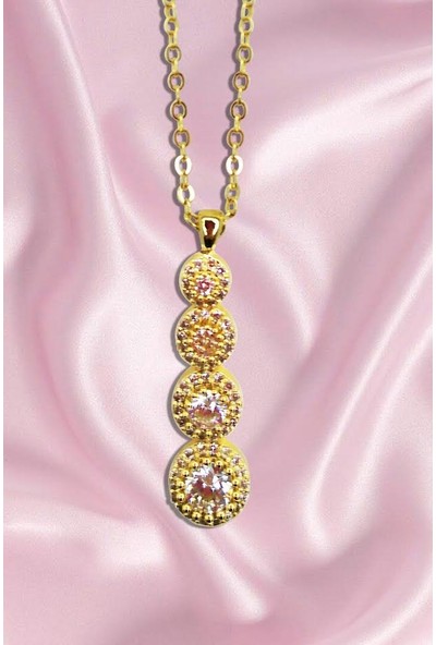 Yılka Kadın Kolye Zirkon Taşlı Gold Renk