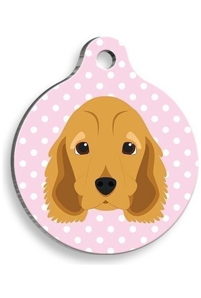 See Me Pembe Puantiyeli Cocker Spaniel Yuvarlak Köpek Künyesi See Me Pembe Puantiyeli Cocker Spaniel Yuvarlak Köpek Künyesi