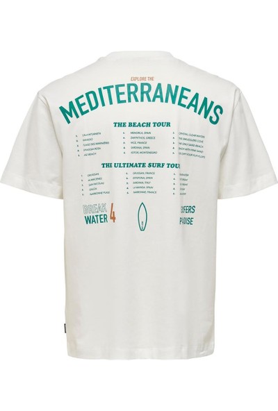 Only & Sons Gerald Surf Erkek Beyaz Tişört (22022665-SRW) Only & Sons Gerald Surf Erkek Beyaz Tişört (22022665-SRW)
