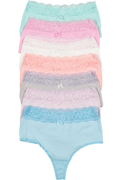 Nicoletta Somon Kadın Külot Yüksek Bel Tanga Büyük Beden 7'li Paket