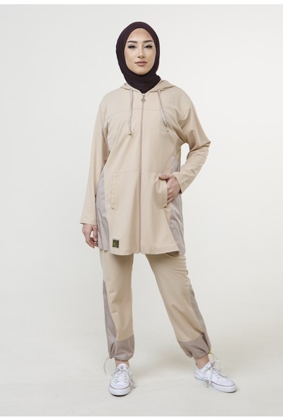 SETRMS Bej Paraşüt Kumaş Şeritli Eşofman Takım 2227050 SETRMS Bej Paraşüt Kumaş Şeritli Eşofman Takım 2227050
