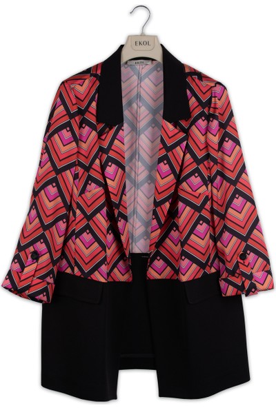 Ekol Desenli Saten Ceket