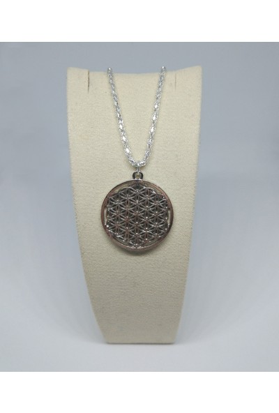 Yaşam Çiçeği Figürlü Şık Unisex Gümüş Kolye