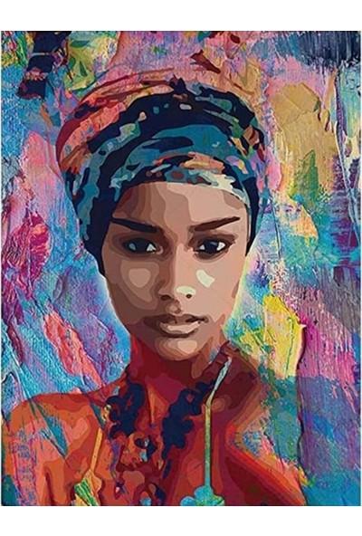 Ena Butik Canvas Afrikalı Güzel 6 Sayılarla Boyama Seti Rulo 50 x 65 cm