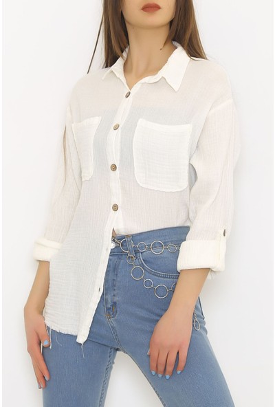 Anka Life Cepli Gömlek Ekru - 2130.1602.