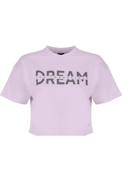 Lumberjack Daisy Slogan Kadın Mor Tişört (101095749)