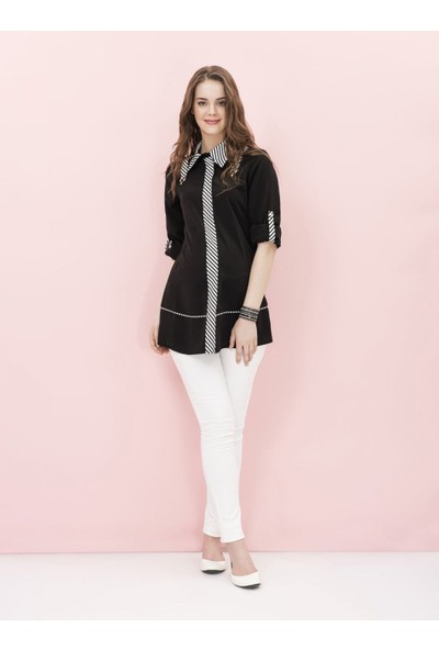 Even Fashion Çizgili Hamile Gömlek
