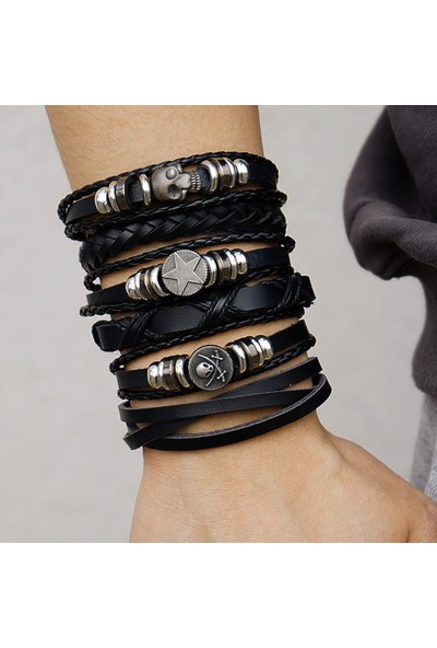 6'lı Hakiki Deri Bileklik