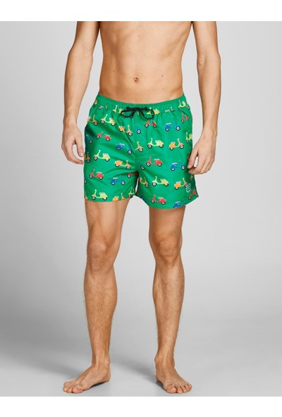 Jack Jones Erkek Beli Lastikli Desenli Deniz Şortu 12204007