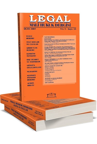 Mali Hukuk Dergisi 2007 Yılı 1 Takım 12 Sayı Mali Hukuk Dergisi 2007 Yılı 1 Takım 12 Sayı