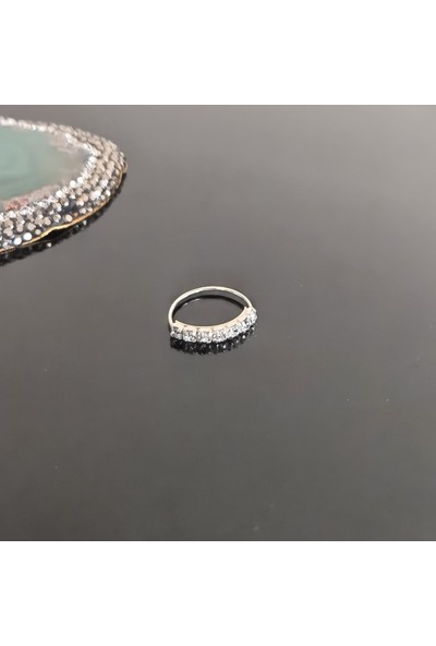 Bylin 925 Ayar Gümüş Su Taşı Bezeli Halka Hızma - 1 Adet Bylin 925 Ayar Gümüş Su Taşı Bezeli Halka Hızma - 1 Adet