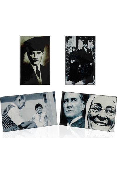 Zekupp Atatürk Portresi Masaüstü 4'lü Set Model C 8 x 13 cm