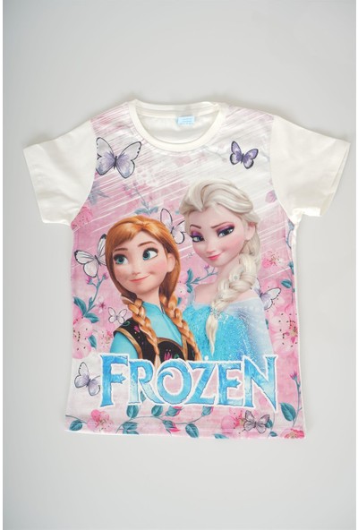 Miniko Kids Kız Çocuk Elsa ve Anna Baskılı Tişört Miniko Kids Kız Çocuk Elsa ve Anna Baskılı Tişört