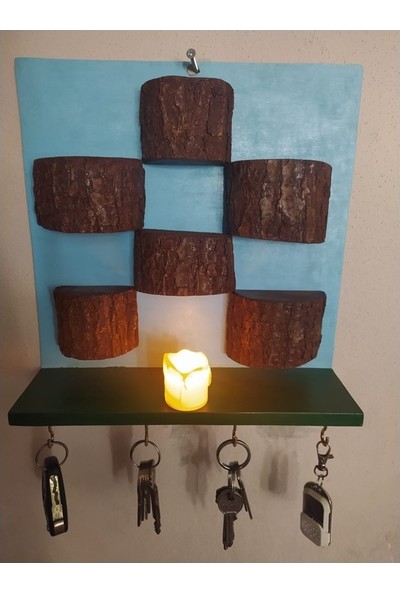 Bahat Ahşap Kare Duvar Rafı Kütük Ledli Mum Mumluk Anahtarlık Bahat Ahşap Kare Duvar Rafı Kütük Ledli Mum Mumluk Anahtarlık