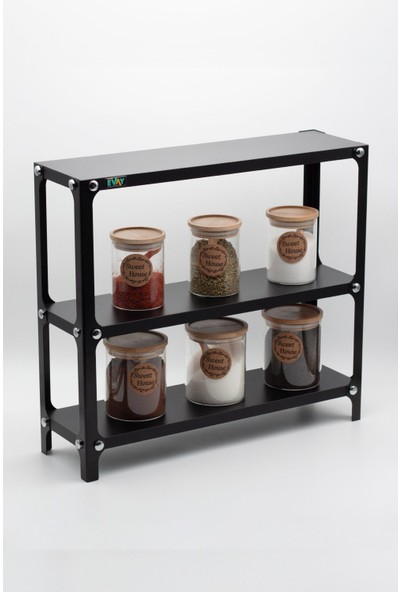 Metal Ahşap 3 Katlı Mutfak Rafı Tezgah Üstü Düzenleyici Siyah / Siyah Metal Ahşap 3 Katlı Mutfak Rafı Tezgah Üstü Düzenleyici Siyah / Siyah