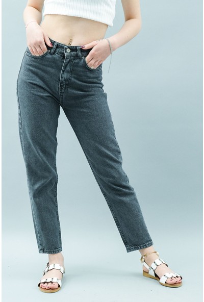 Shefoon Yüksek Bel Mom Jean Antrasit