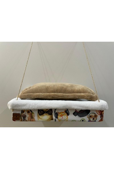 Jaspet Yıkanabilir Desenli Cama Asılan Kedi Yatağı Jaspet Yıkanabilir Desenli Cama Asılan Kedi Yatağı