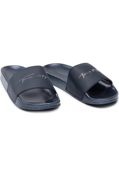 Kadın Tommy Hilfiger Kadın Metallic Pool Slide Terlik FW0FW05760 Kadın Tommy Hilfiger Kadın Metallic Pool Slide Terlik FW0FW05760