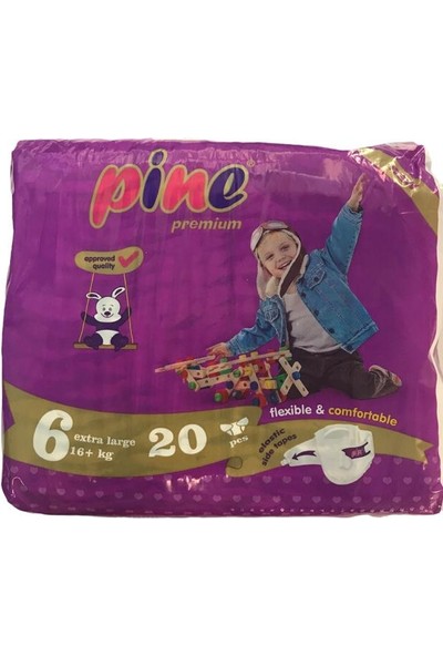 Pine Premium No:6 16+ kg Bebek Bezi 20X4 80 Adet