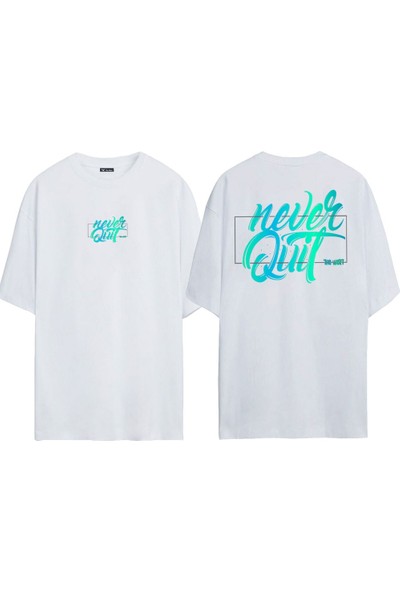Molly Never Quit Baskılı T-Shirt Beyaz