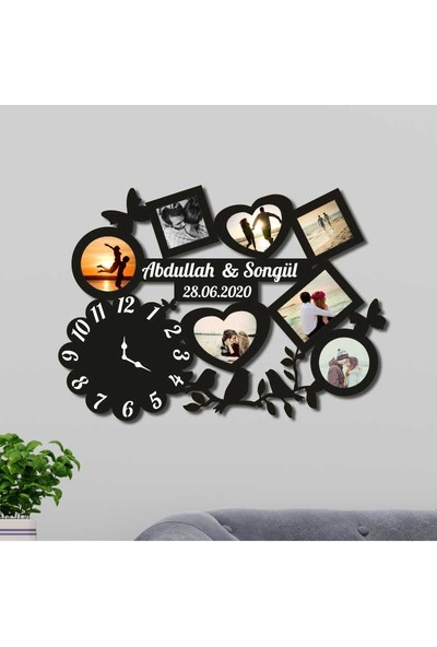 Hometrends Size Özel Dekoratif Saatli Ahşap Fotoğraf Çerçevesi Hometrends Size Özel Dekoratif Saatli Ahşap Fotoğraf Çerçevesi