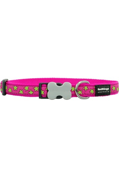 Red Dingo Pembe Üzerine Lime Yıldızlı Köpek Boyun Tasması 15MM Red Dingo Pembe Üzerine Lime Yıldızlı Köpek Boyun Tasması 15MM