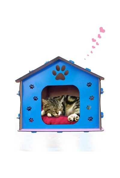 Kedi Evi Ahşap Kedi Kulübe Kedi Yuvası Büyük Boy Kedi Barınağı 40X52X35CM Minder Hediyeli Kedi Evi Ahşap Kedi Kulübe Kedi Yuvası Büyük Boy Kedi Barınağı 40X52X35CM Minder Hediyeli
