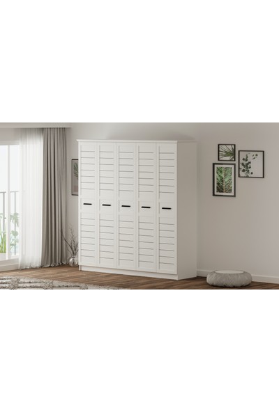 Rabi Mobilya Rumy-S3 Country 5 Kapaklı Gardırop
