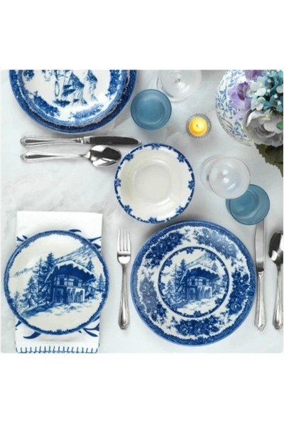 Kütahya Porselen Teos 24 Parça Yemek Takımı 0390