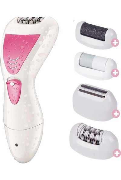 Smart White 4 In 1 Su Geçirmez Epilasyon Aleti Epilatör Cihazı Tüy Alma Makinesi Topuk Törpüsü