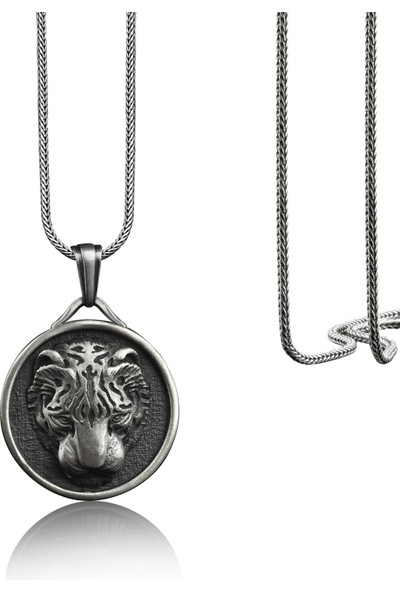 Bysilverstone Kaplan Madalyon Gümüş Kolye