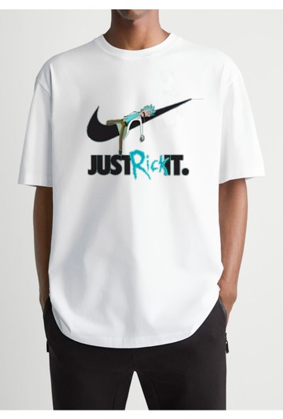 Molly Kadın Beyaz Just Rick It Logo Baskılı T Shirt