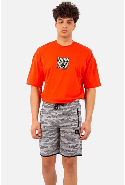 Duss Kamuflaj Desenli Erkek Bermuda Penye Şort D1204 Duss Kamuflaj Desenli Erkek Bermuda Penye Şort D1204
