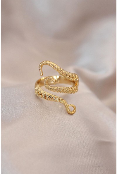 Clariss Ayarlamalı Altın Renk Metal Ahtapot Model Yüzük Clariss Ayarlamalı Altın Renk Metal Ahtapot Model Yüzük