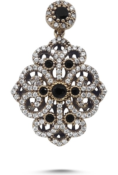 Kutaydan Gümüş Zirkon Taşlı Otantik Kolye Ucu