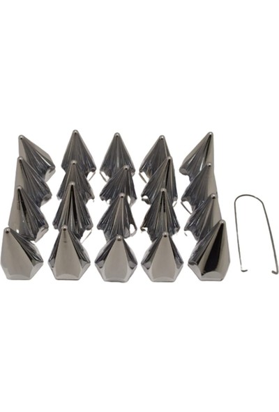 HLD 17 mm Bijon Kapak Sivri Krom Plastik HLD 17 mm Bijon Kapak Sivri Krom Plastik