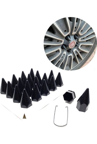 HLD 19 mm Bijon Kapak Sivri Siyah HLD 19 mm Bijon Kapak Sivri Siyah