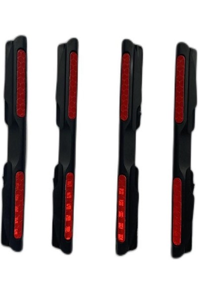 Halidi Geçmeli Reflektörlü Kapı Korucuyucu 4 Adet - Kırmızı