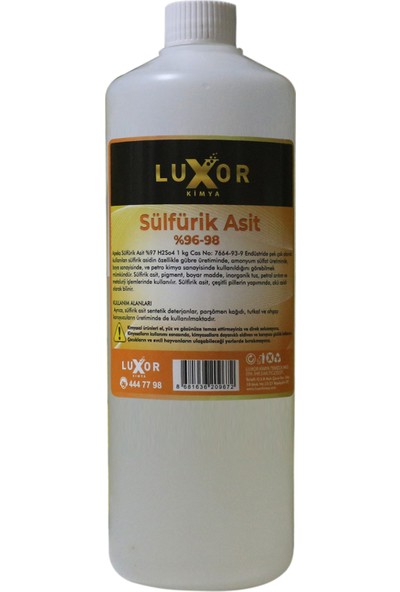 Luxor Kimya Sülfürik Asit %96-98 1,5 KG
