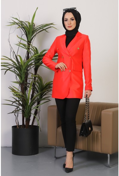 İlkimay Kruvaze Yaka Çift Düğmeli Angel Blazer Ceket 251 - Fuşya İlkimay Kruvaze Yaka Çift Düğmeli Angel Blazer Ceket 251 - Fuşya