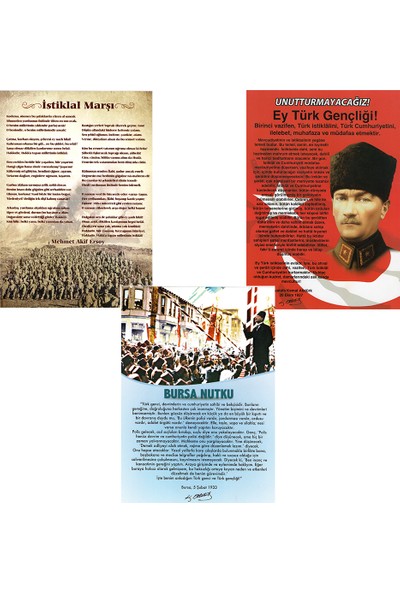 İstiklal Marşı, Atatürk ve Bursa Nutku Özel 3'lü Poster Seti