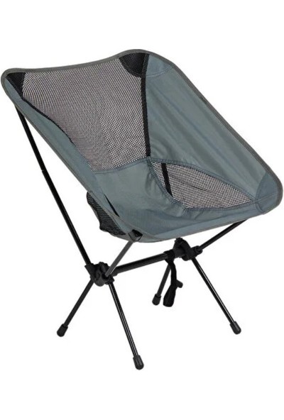 Pratik Çantalı Katlanabilir Kamp Sandalyesi Gri