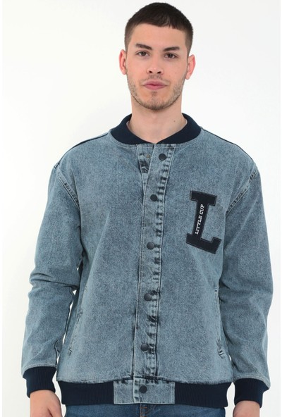 Little Cup Jeans Co Erkek Kar Yıkama Mavi Çıtçıtlı Oversize Kot Ceket Little Cup Jeans Co Erkek Kar Yıkama Mavi Çıtçıtlı Oversize Kot Ceket