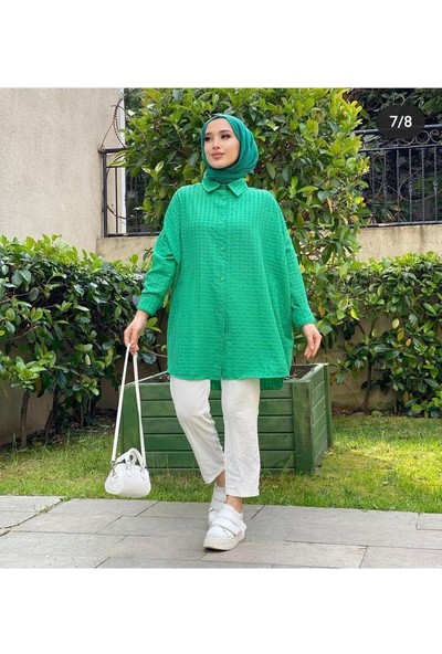 By Ayse Duman Oversize Gofreli Gömlek By Ayse Duman Oversize Gofreli Gömlek