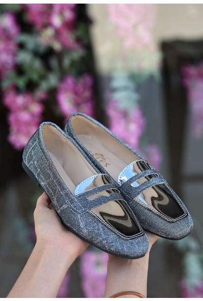 Platin Cilt Simli Kadın Babet Platin Cilt Simli Kadın Babet