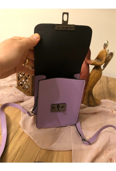 Perla Design Kadın Çevirmeli Klipsli Zincirli Cep Çantası